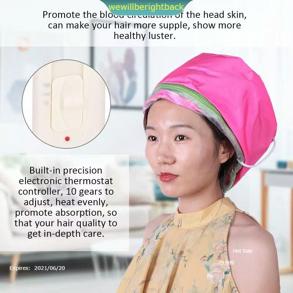 Jual spa steamer rambut Electric head Steamer cap Hair Mask Cap masker ...