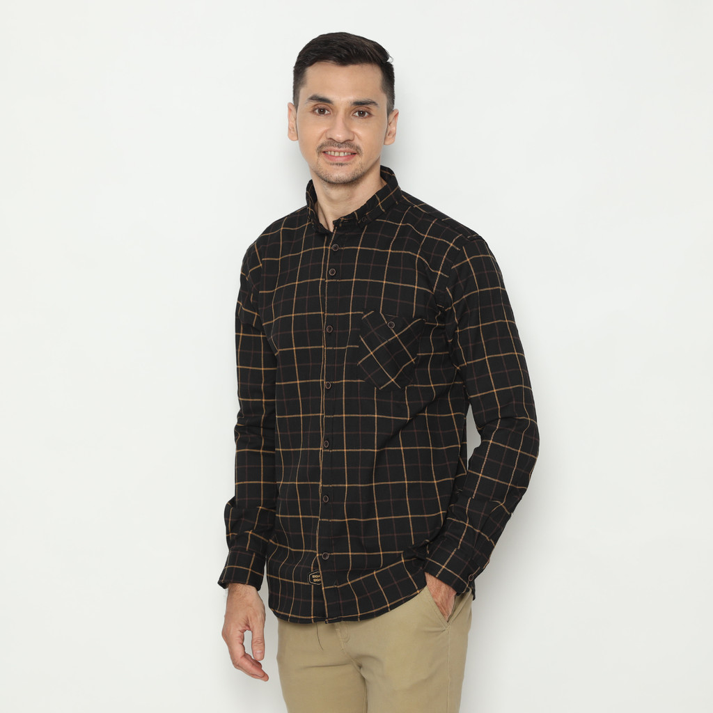 Jual Brill Eighty Eight - Kemeja Flanel Panjang Super Premium Black Brw Mst 88 L3785 | Shopee ...
