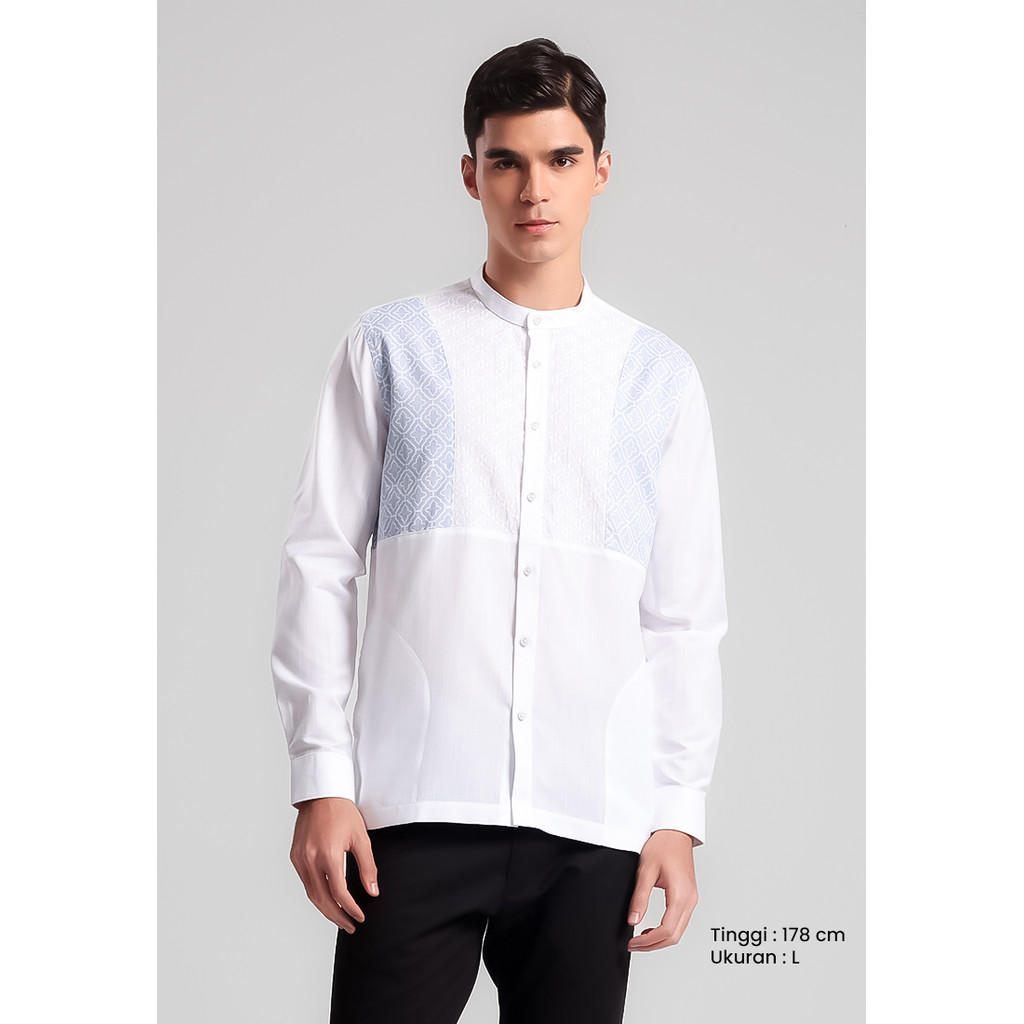 Jual MANZONE - Kemeja Koko Lengan Panjang Pria Hazim Comfort Fit ...