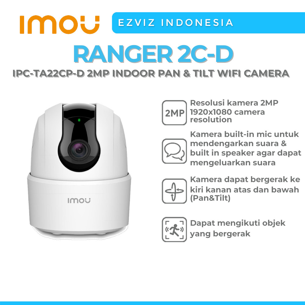 Jual IMOU RANGER 2C-D IPC-TA22CP-D 2MP INDOOR PAN & TILT WIFI CAMERA ...