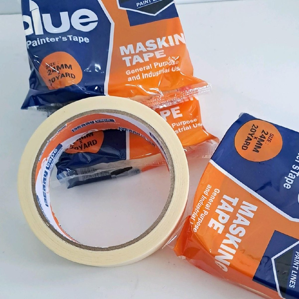 Jual MASKING TAPE 1 inch Isolasi Kertas Lakban Kertas 24mm/ Perekat ...