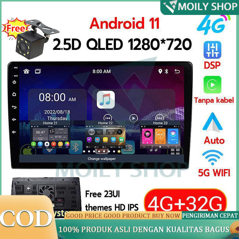 Jual 【with kipas pendingin】 4G+32G IPS Screen Head Unit 7/9/10 Inch Car Android 13 Navigasi ...