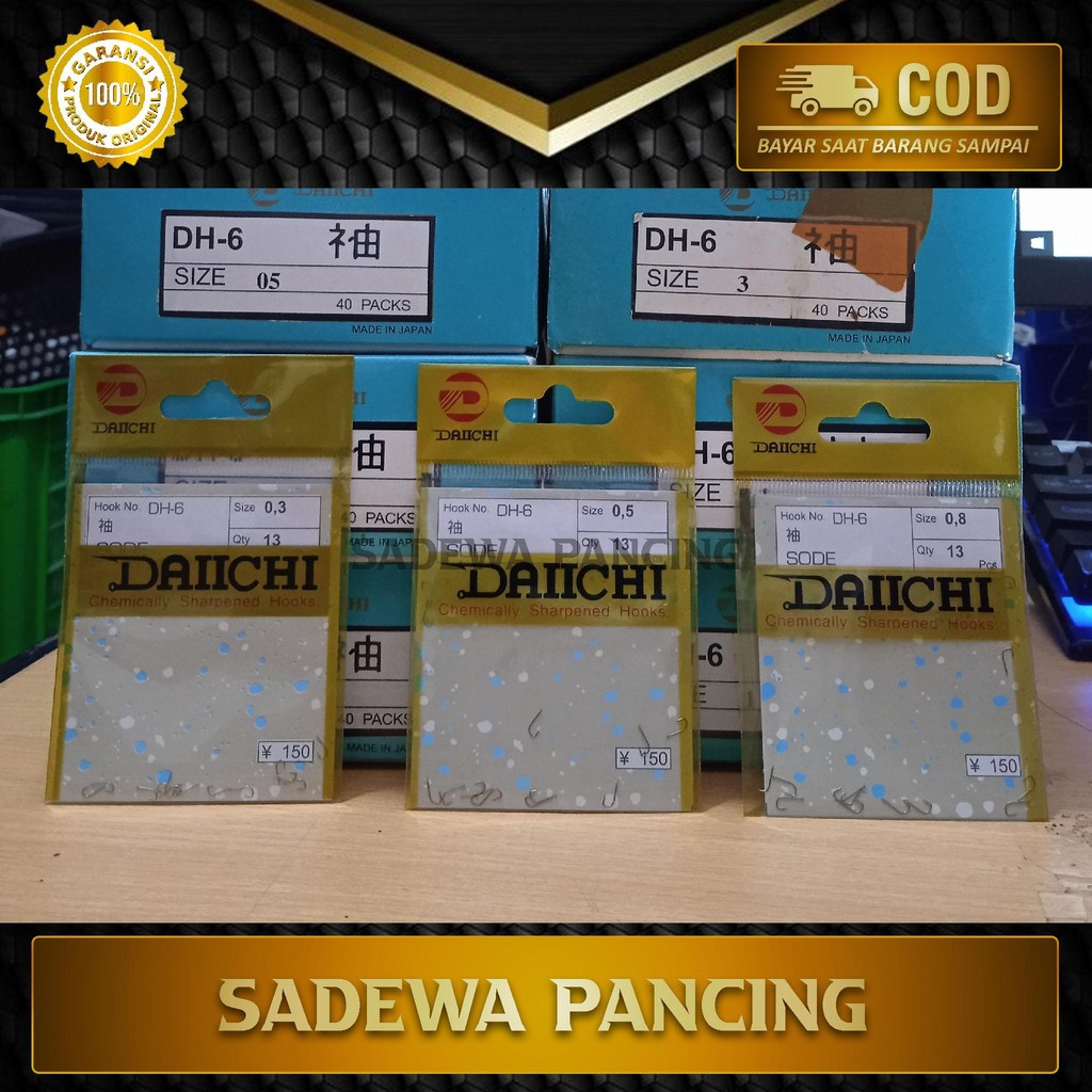 Jual Kail Daichi DH-6 Sode Flat Gepeng Tanpa Lubang Kail Uceng Wader ...