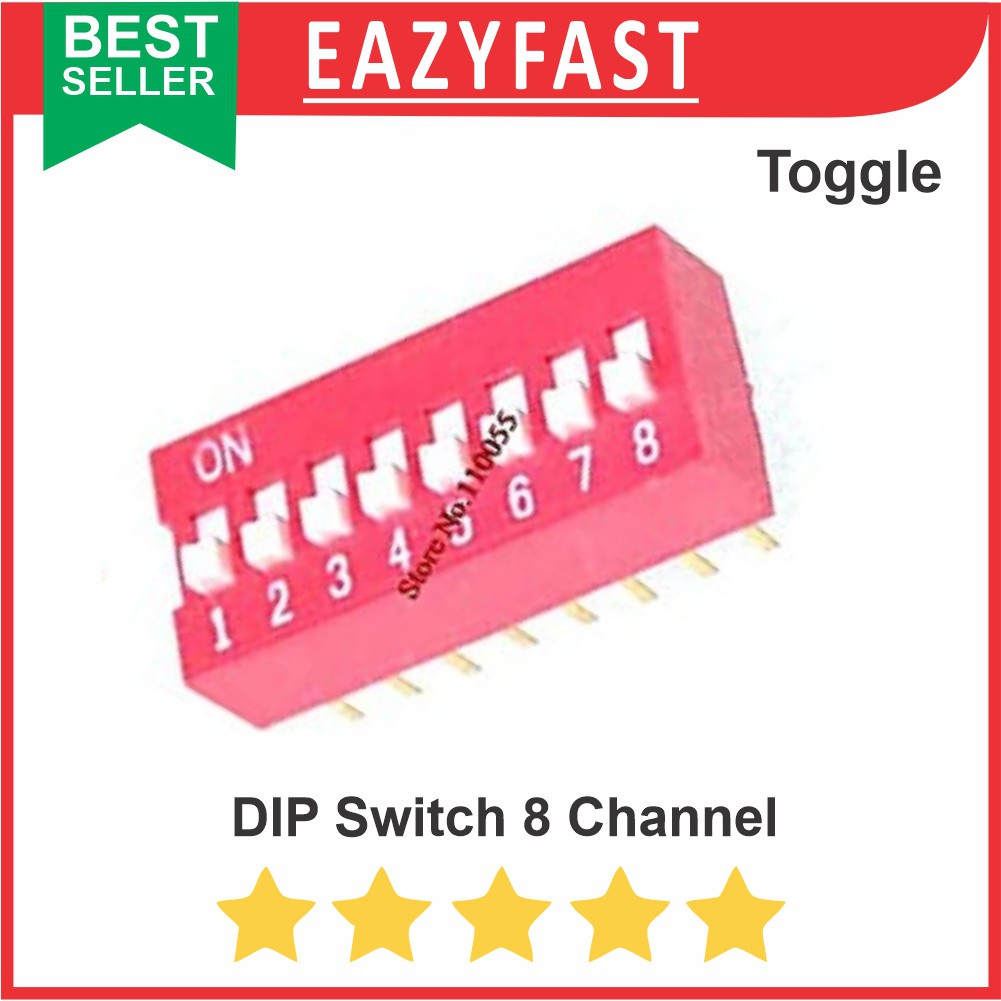 Jual DIP Slide Switch 8 P 8P Pin Ch Channel Saklar Geser Mini Toggle ...