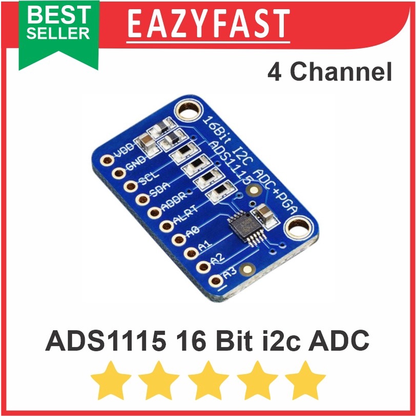 Jual ADS1115 High Resolution 4 Channel ADC 16bit I2C Arduino Module | Shopee Indonesia