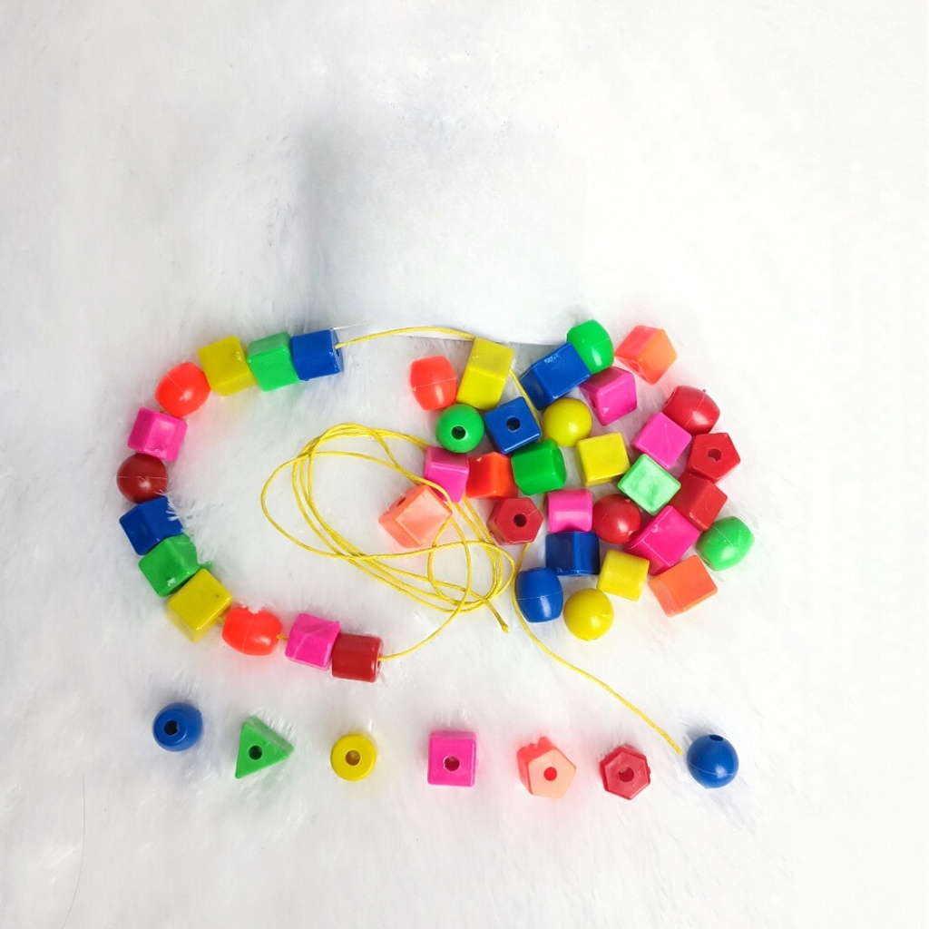 Jual Meronce Manik Bentuk / Meronce Manik 50gr / Mainan Edukasi ...