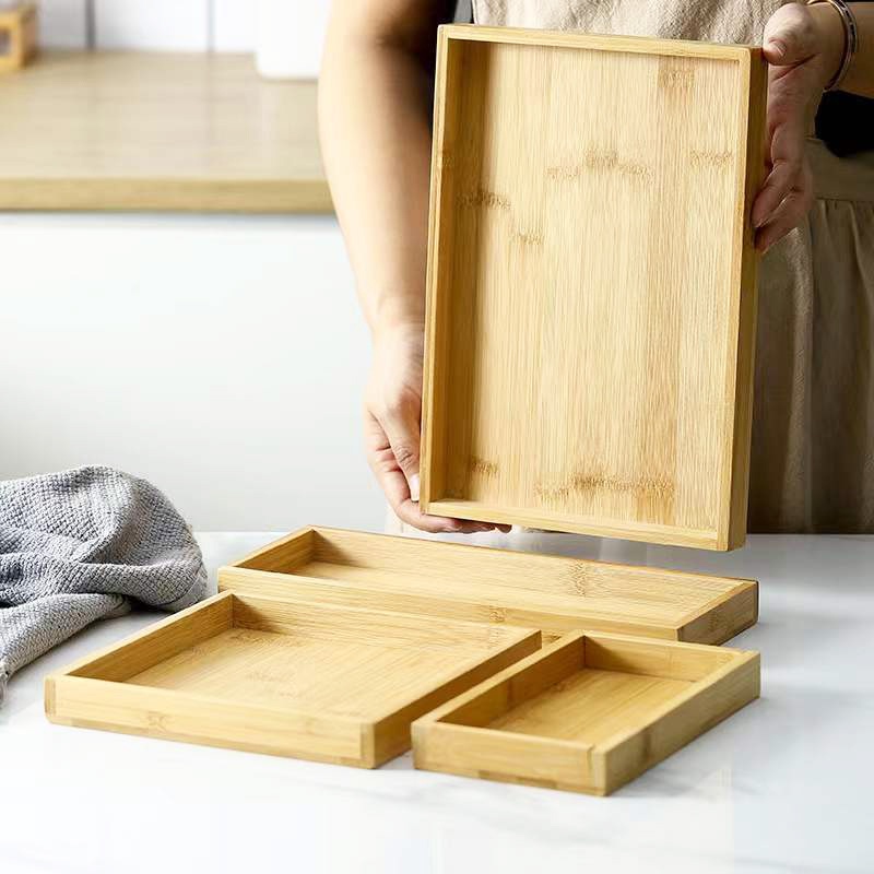 Jual Nampan baki tray kayu bambu kotak persegi panjang premium awet ...