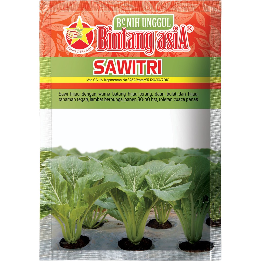 Jual Benih Sawi Hijau SAWITRI 25 Gram Cap Bintang Asia PT Benih Citra ...