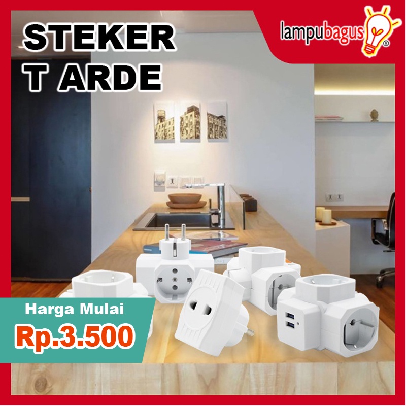 Jual Steker T Arde 3 Arah / Colokan Listrik T Serbaguna 3 Cabang ...