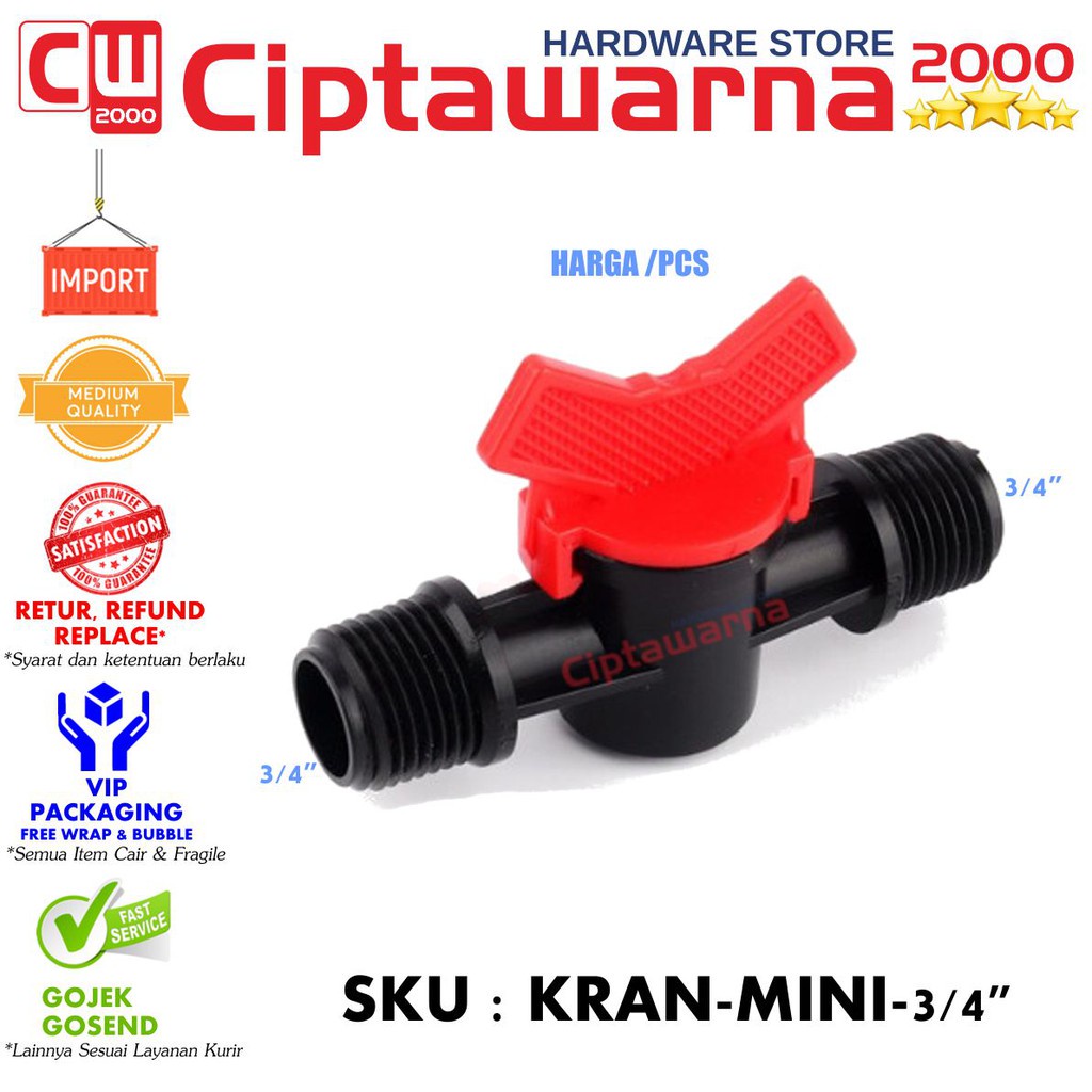 Jual Stop Kran Keran Check Valve Mini Kecil Air Pipa PVC 3/4" X 3/4 ...
