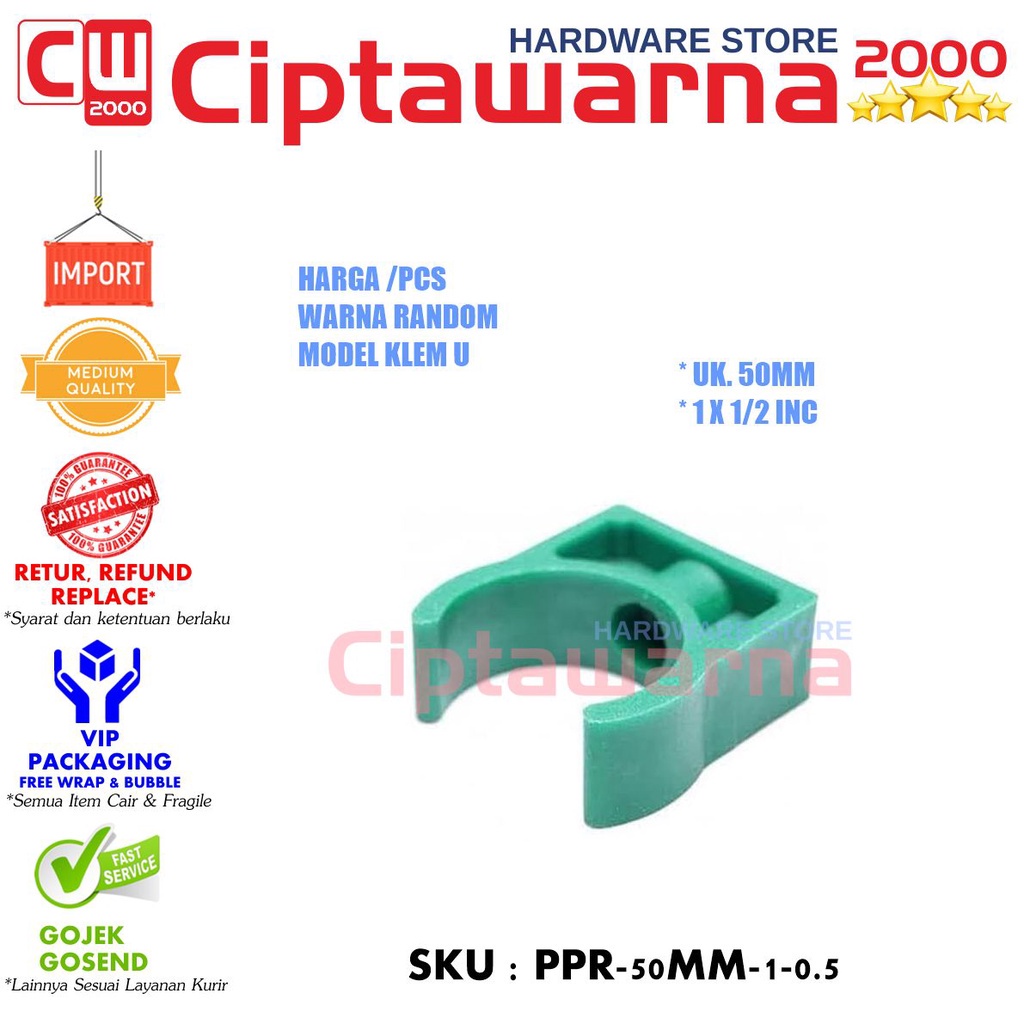 Jual Klem Pipa PPR 1-1/2 inch 50mm Pipe Clamp PPR Pipa Fitting PPR ...