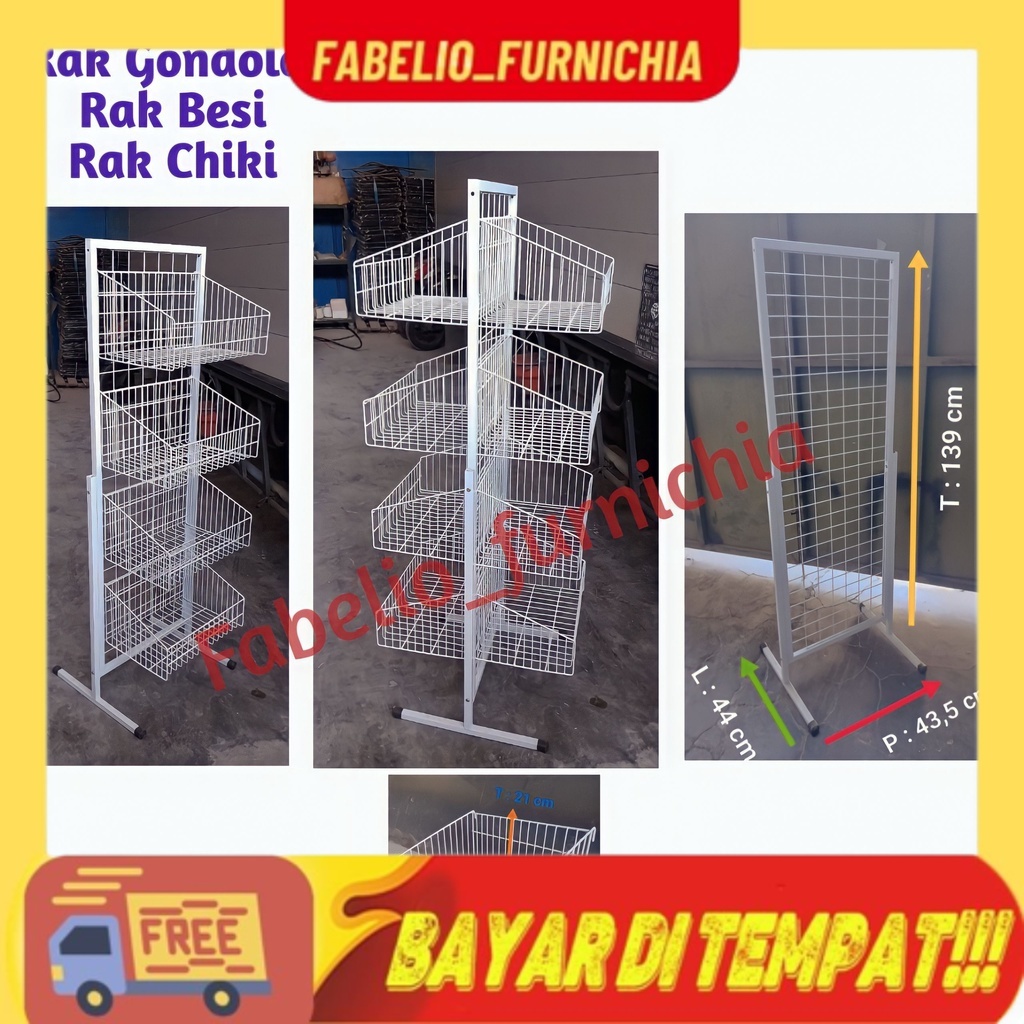 Jual Rak Ciki Besi/ Rak Serbaguna Mini Market / Rak Display Roda Susun ...
