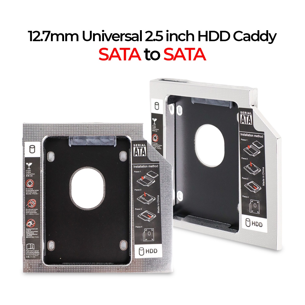 Jual Universal 2.5 Inch HDD Caddy Case Harddisk 12.7mm SATA to SATA ...