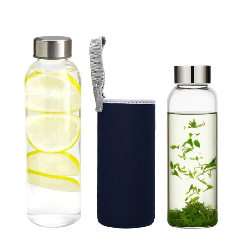 Jual Yamata Botol Minum Kaca Bening Murahl Free Sarung / Thumbler Botol ...