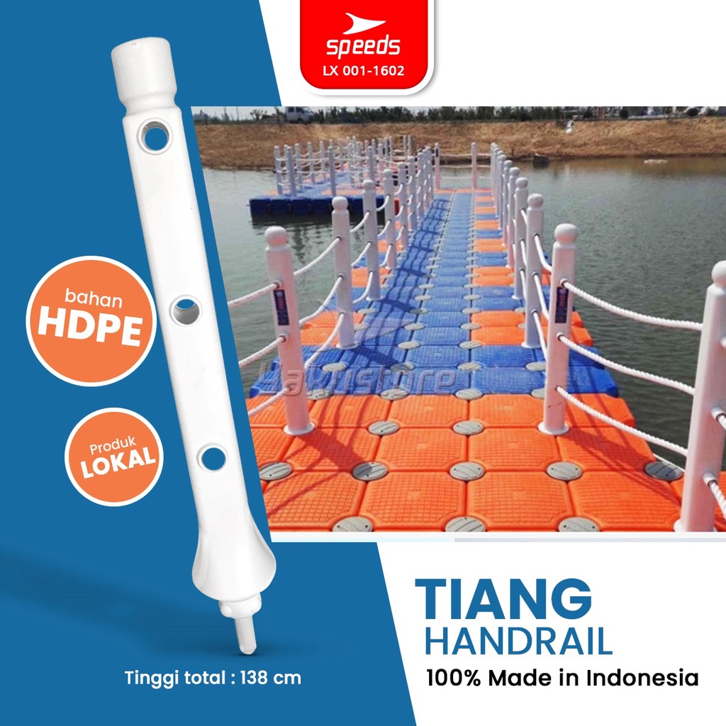 Jual SPEEDS Handrail Tiang 3 lubang Kubus Apung HDPE Dermaga Apung ...