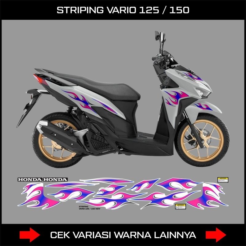 Jual Striping Api Honda Vario New 125 / 150 Tahun 2018 2019 2020 2021 - Sticker Motor Vario 125 ...