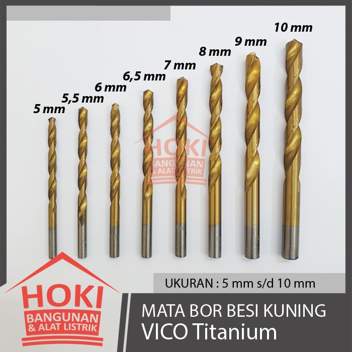 Jual MATA BOR BESI HSS TITANIUM 5 6 7 8 9 10 mm - Drills Kayu Baja Kuning | Shopee Indonesia