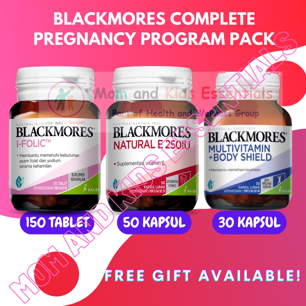 Jual PAKET PROMIL BLACKMORES I FOLIC 150 TABLET NATURAL E 250 IU 50 ...