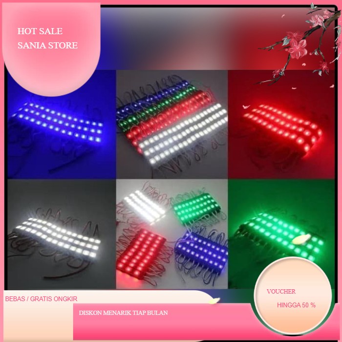 Jual Lampu LED Strip Modul SMD 5730 3 Mata Injection Module 12V 3 Titik LED - Merah | Shopee ...