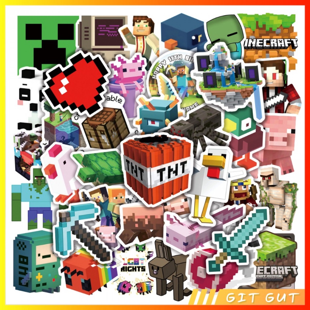 Jual Sticker Pack Stiker Vinyl 50 pcs Minecraft | Shopee Indonesia