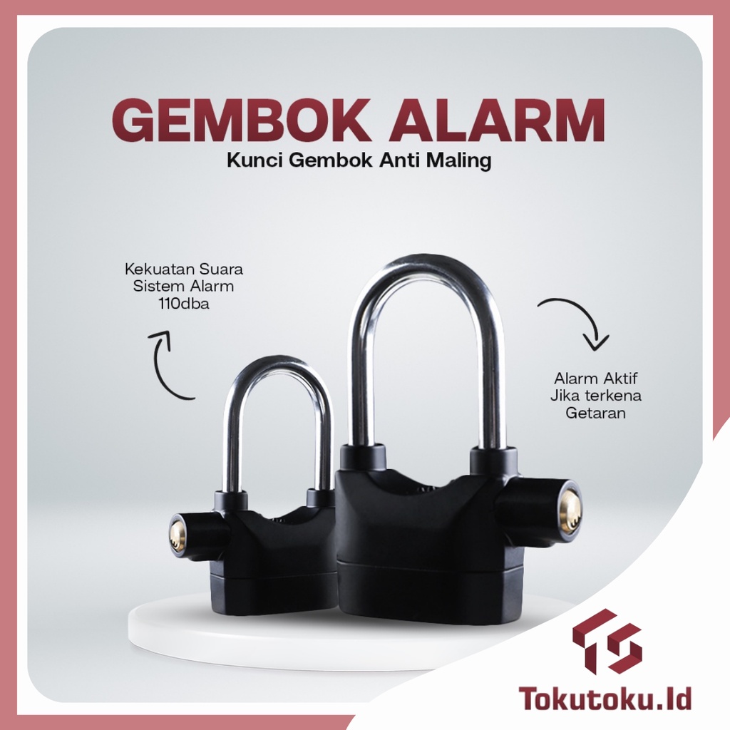 Jual Gembok Alarm Anti Maling Suara Nyaring Pengaman Motor Free Baterai ...