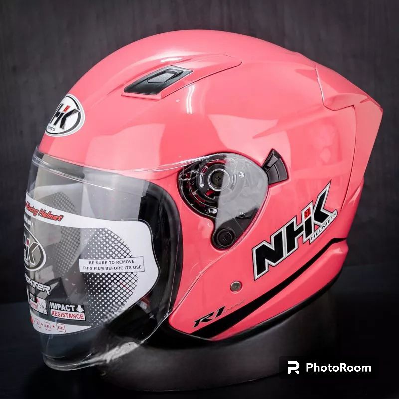 Jual HELM NHK R1 MAX SOLID ALL WARNA HALF FACE DOBEL VISOR ORIGINAL SNI ...