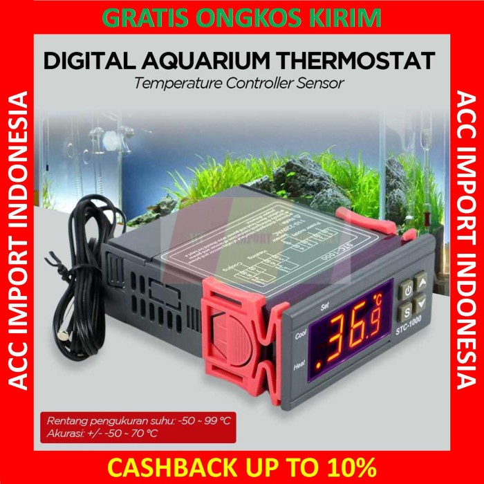Jual Aquarium Digital Thermostat Temperature Controller Sensor Suhu Air ...
