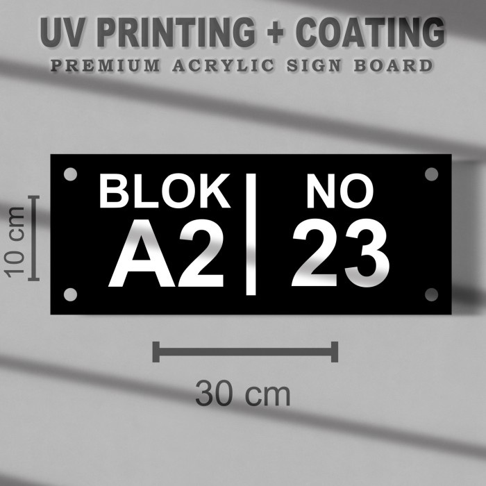 Jual Custom Nomor Rumah Acrylic UV Print - Nomer Perumahan Akrilik ...