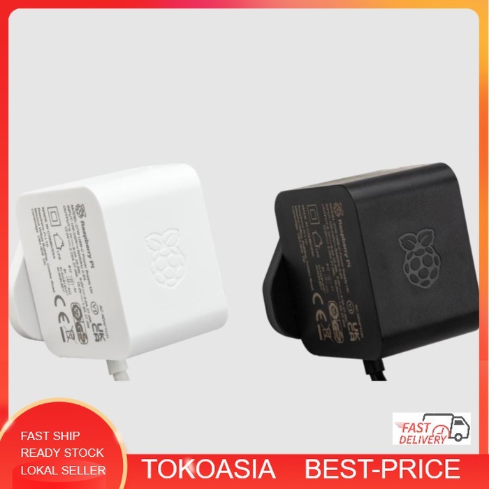 Jual Official Raspberry Pi 5 USB-C 27W PSU ( UK ) | Shopee Indonesia