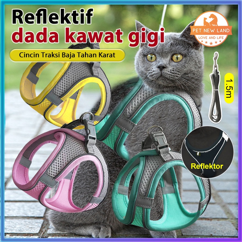 Jual Rompi kucing rompi harness tali tuntun Harness Pengikat Reflektif ...