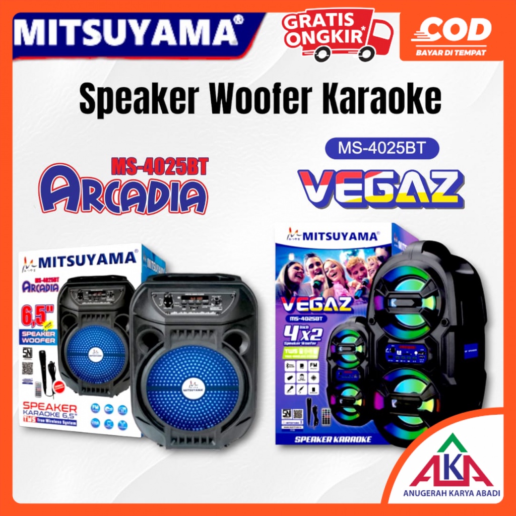 Jual Speaker Woofer Karaoke Mitsuyama MS-4025BT ARCADIA / VEGAZ TWS BT Cas | Shopee Indonesia