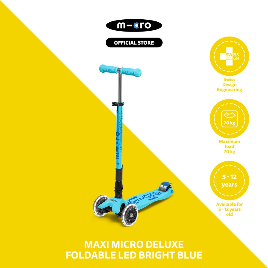 Jual Maxi Micro Deluxe Foldable Bright Blue LED - Skuter Anak (Biru ...