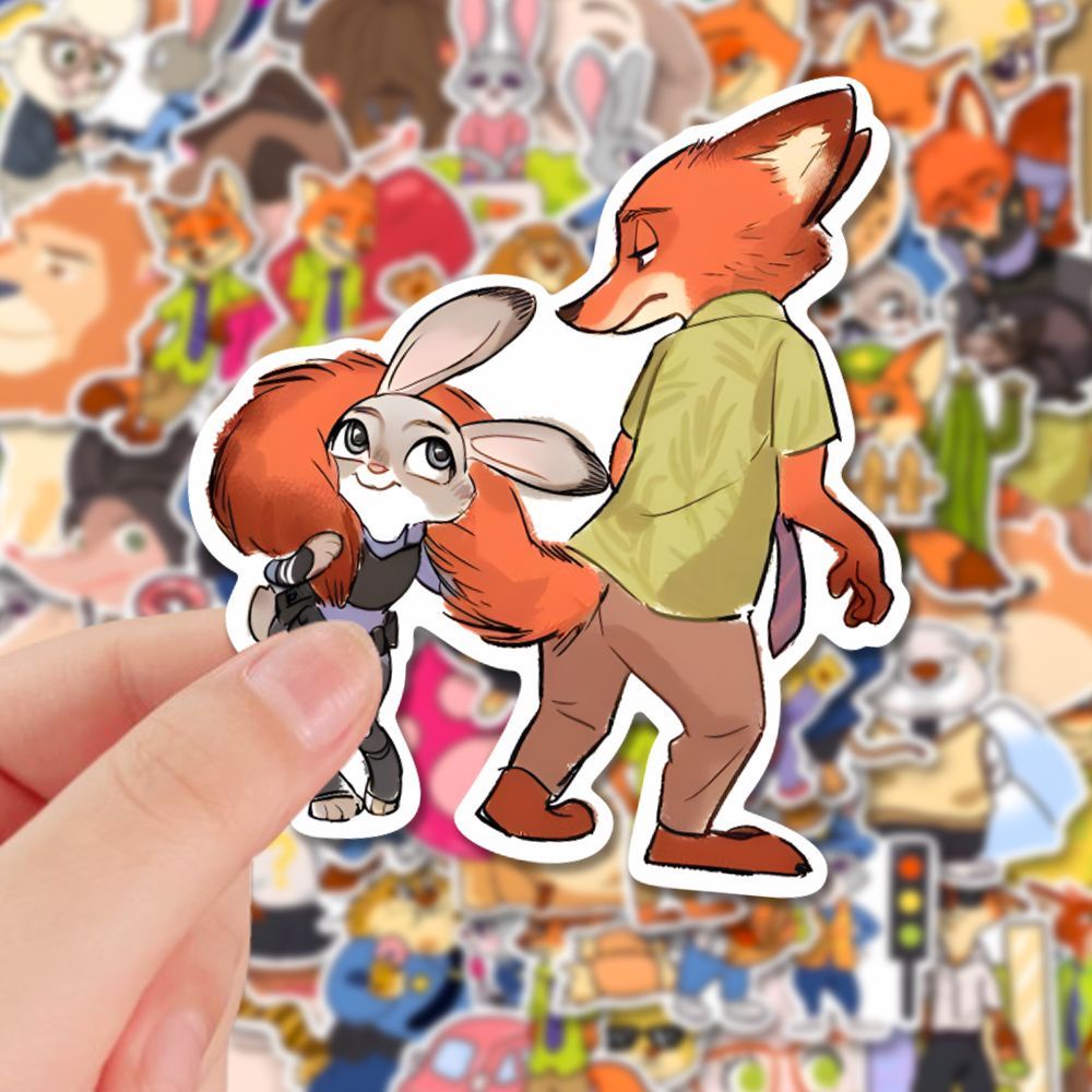 Jual Nicky Zootopia Sticker Nick Judy Cute Notebook Handnet Waterproof ...