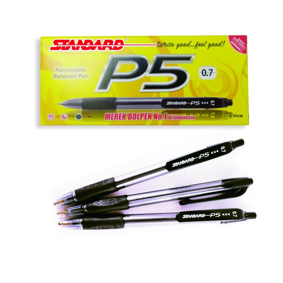 Jual Pulpen Standard- P5 0.7 Isi 12 pcs || Pena Cetekan || Ballpoint ...