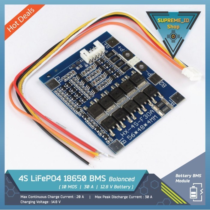 Jual 4S Lithium Iron Phosphate LiFePO4 BMS Balanced Charger | 12.8V 30A | Shopee Indonesia
