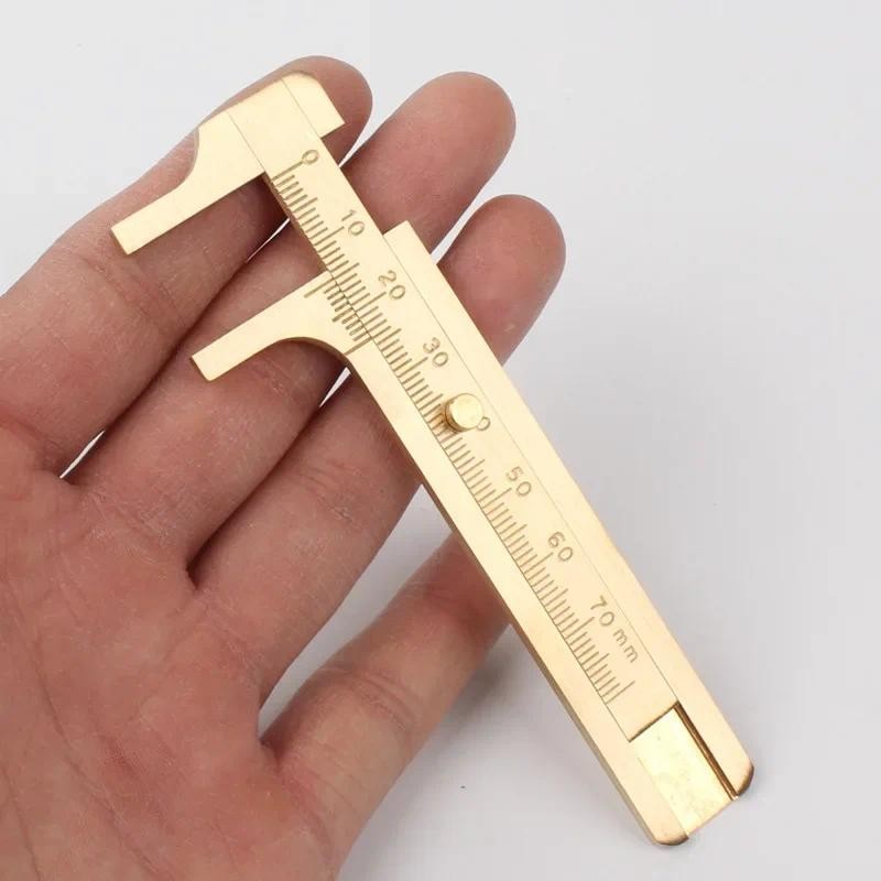 Jual 80/100mm Mini Brass Sliding Ruler Double Scales Metal Vernier ...