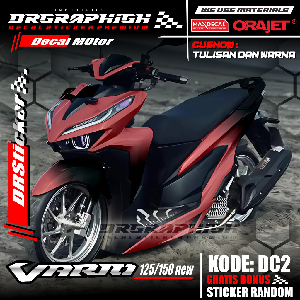 Jual Decal Vario 125 /150 New Led Full Body Decal Vario Full Body ...