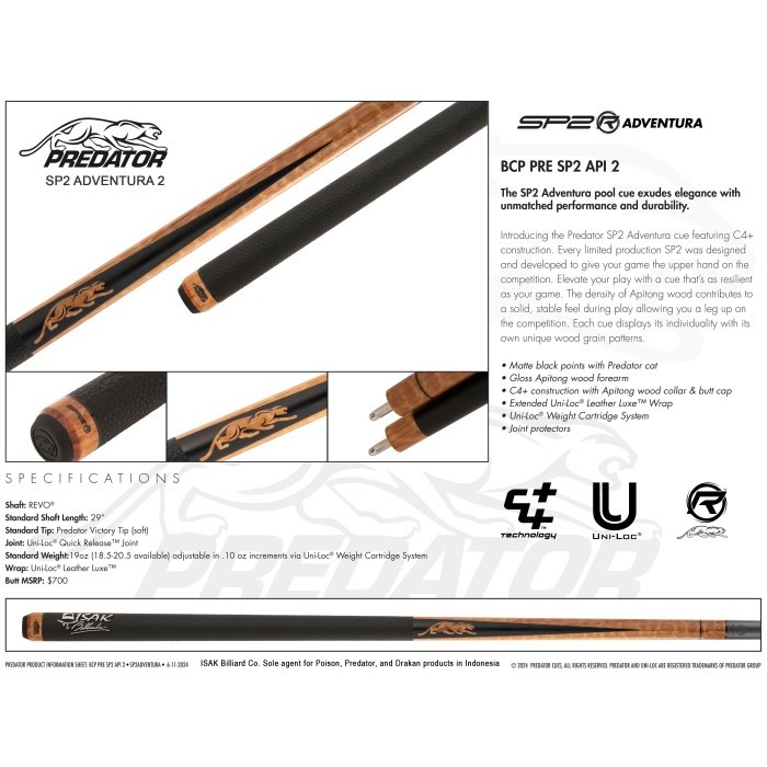 Jual Predator SP2 Adventura 2 Pool Cue - Revo Carbon 314-3 Stick Billiard Maple Shaft low ...