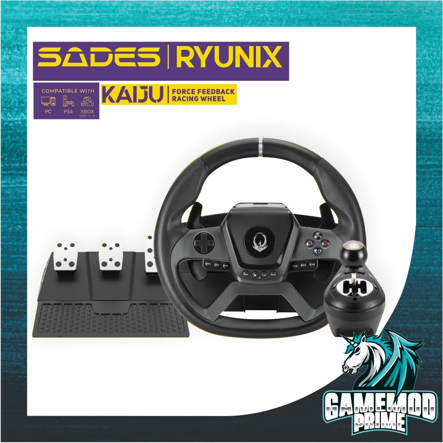 Jual Sades Ryunix Kaiju Gaming Steering Wheel with Gear Shifter, Force ...