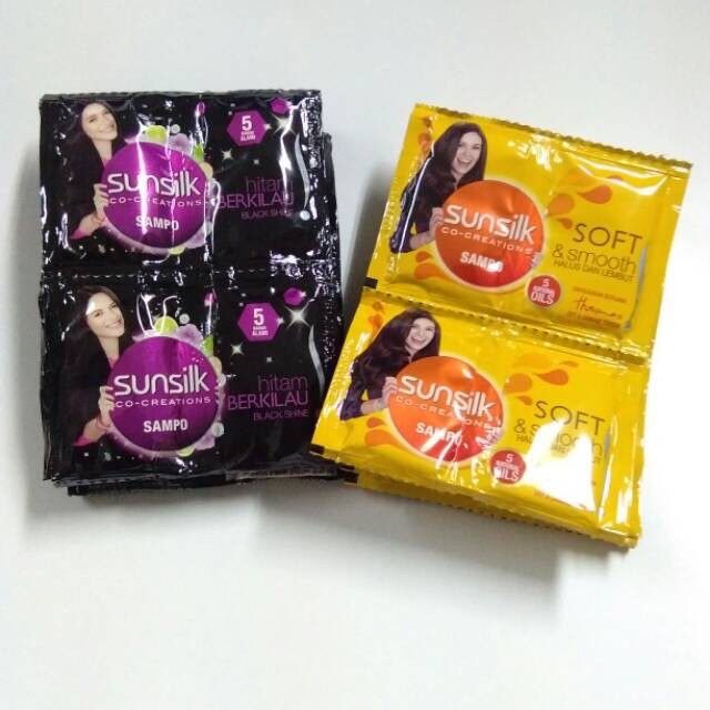 Jual ~ISI 12~ UNILEVER SHAMPOO SUNSILK SACHET BLACK SHINE SHAMPOO ...