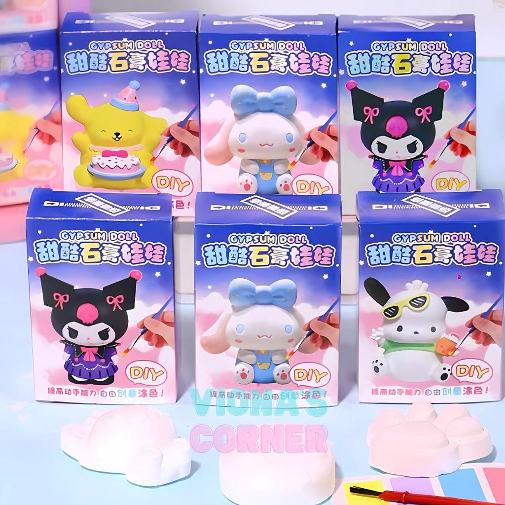 Jual Mainan Edukasi Anak Gypsum Painting Kit DIY Melukis Sanrio Kuromi ...