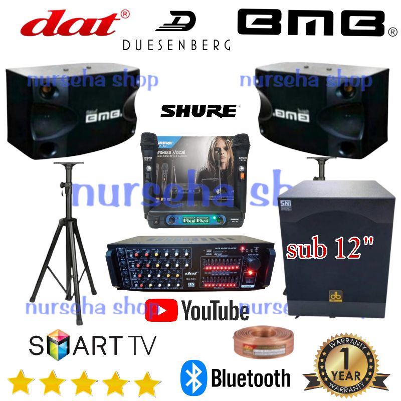 Jual Paket karaoke BMB original amplifier dat bluetooth subwoofer ...
