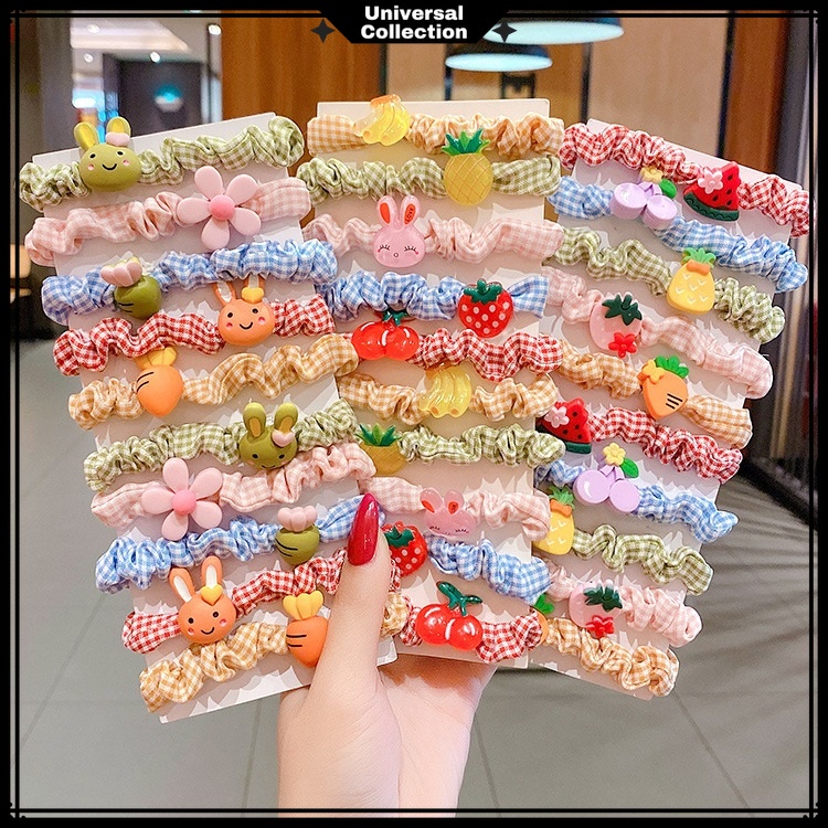 Jual 10PCS / SET IKAT RAMBUT SCRUNCHIE ANAK / KUNCIRAN SCRUNCHIE ANAK ...