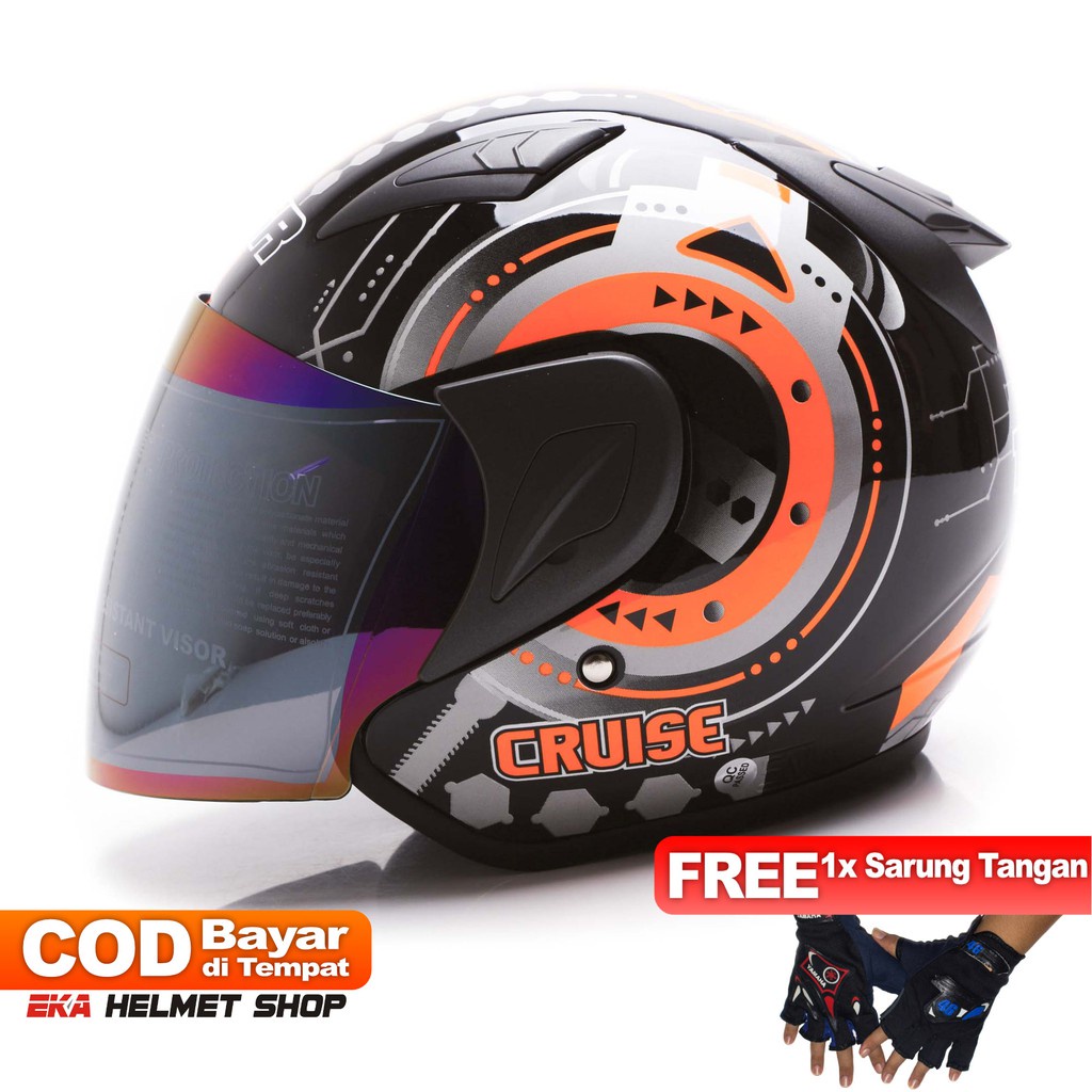 Jual Helm Motor Pria Evo SNI Helem Cowok Dewasa Motif Keren Helmet ...