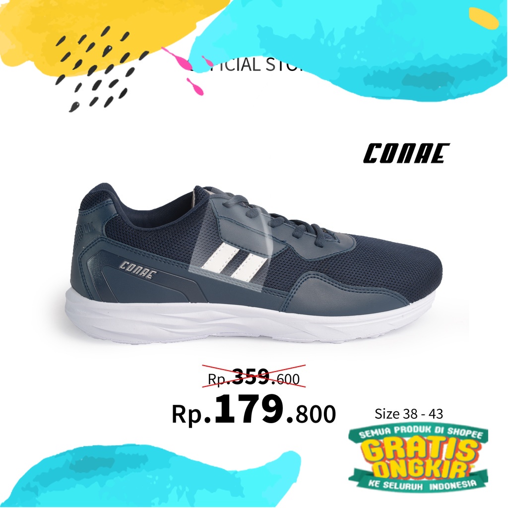 Jual CONAE Sepatu Sneakers Remaja Laki-Laki/ Pria Dewasa Garry Biru ...