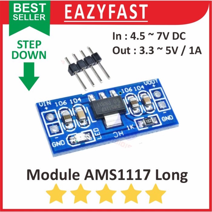 Jual Step Down 1A AMS1117 3.3V Module Modul DC Power Supply Regulator ...