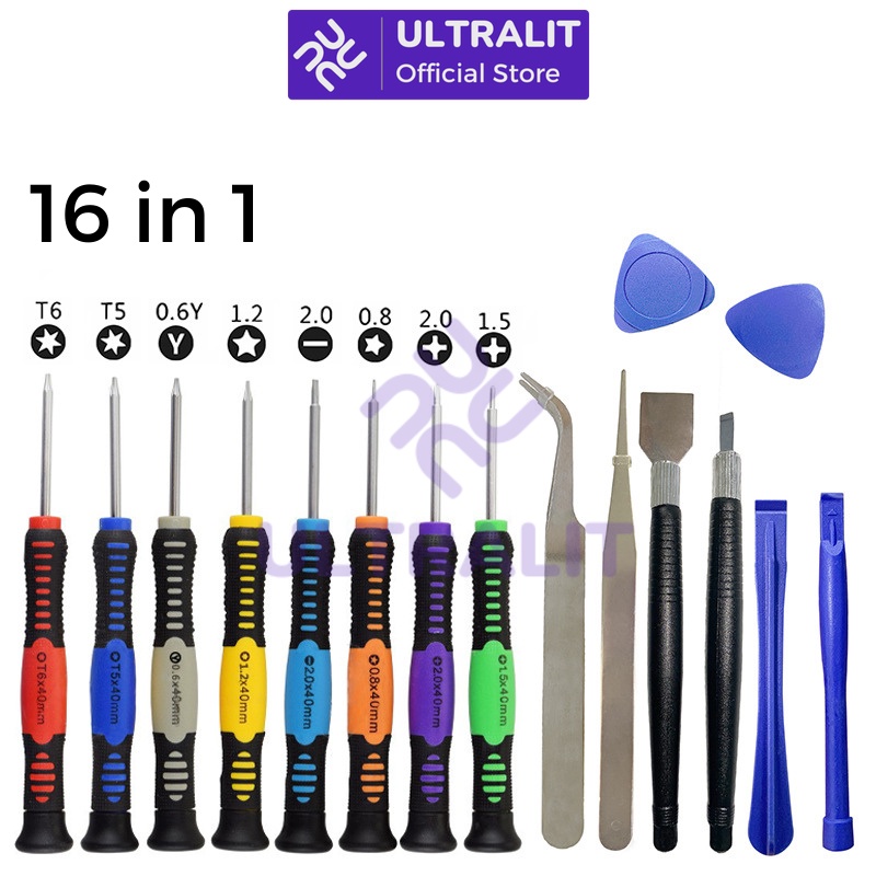 Jual ULTRALIT 16 in 1 Obeng Set Reparasi Smartphone Handphone Alat ...