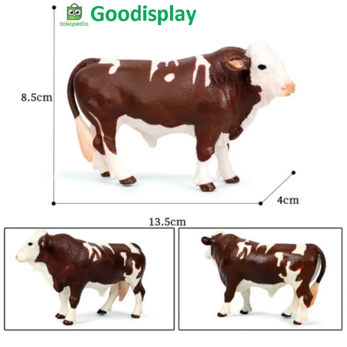 Jual aneka mainan miniatur hewan wild farm animal sapi banteng kerbau ...