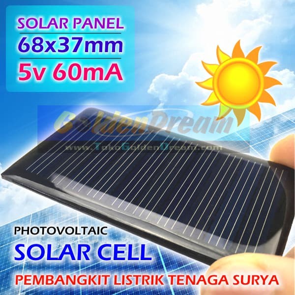 Jual Solar Panel 68x37mm 5v 60mA Pembangkit Listrik Tenaga Surya DIY ...