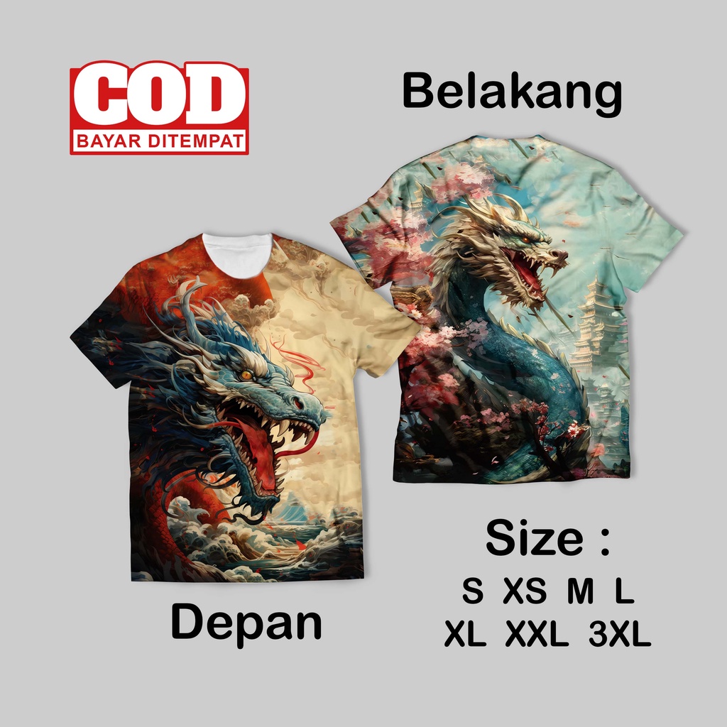 Jual Kaos FullPrint Gambar Keren | Kaos Japanese Wave Animal Art ...